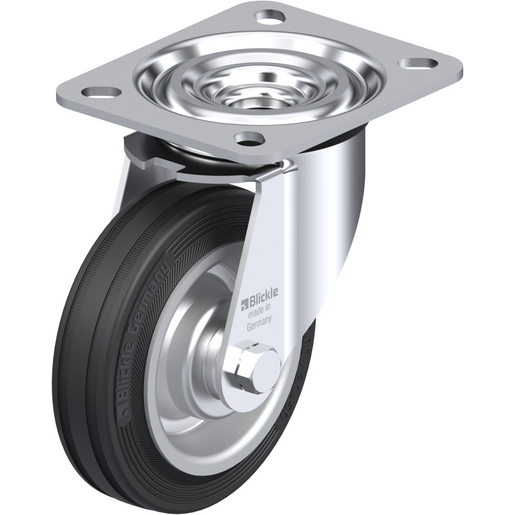 Roulette pivotante en tôle d’acier, version mi-lourde, avec platine à ...