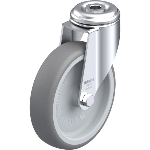 Roulette pivotante en tôle d’acier, version mi-lourde, avec platine à ...