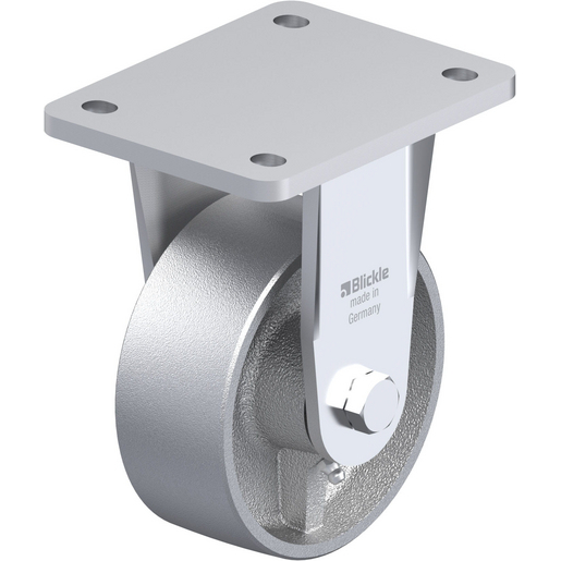 Roulette pivotante en tôle d’acier avec platine à visser, avec blocage ...