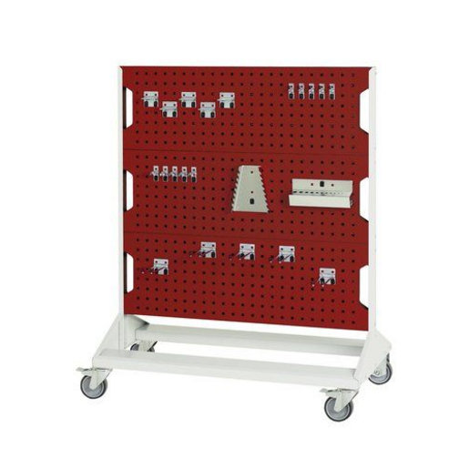 perfo panel trolley double sided & hooks with 6 panels, 40 piece hook ...