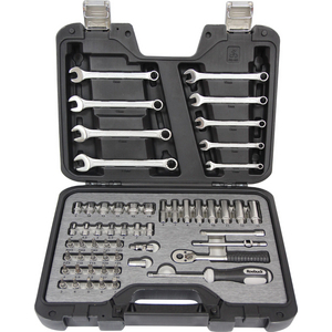 56 piece metric combination spanners and 1/4" drive sockets Roebuck ...