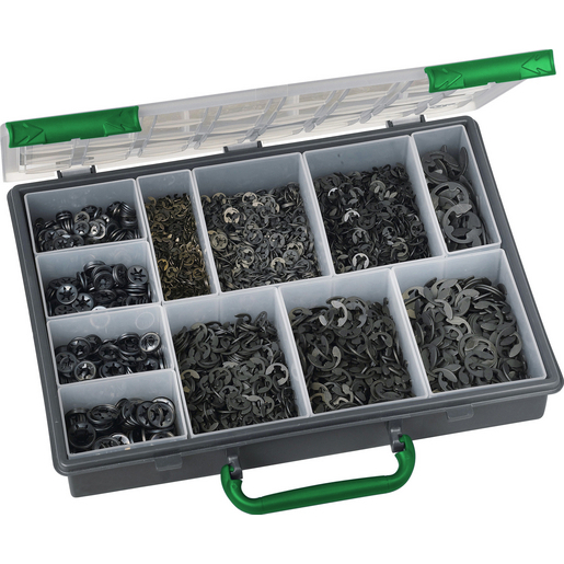 Coffret d'anneaux élastiques radial et anneaux de blocage axial acier ...