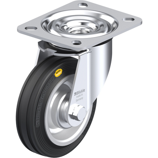 Roulette pivotante en tôle d’acier, version mi-lourde, avec platine à ...