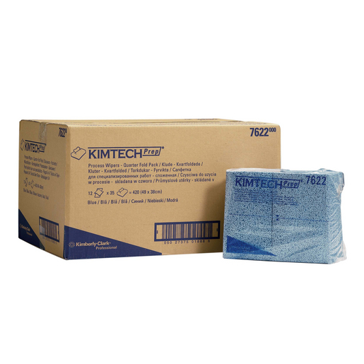 Kimtech™ Process Wipers 7622 - 1 pack x 35 1/4 folded sheets, blue ...