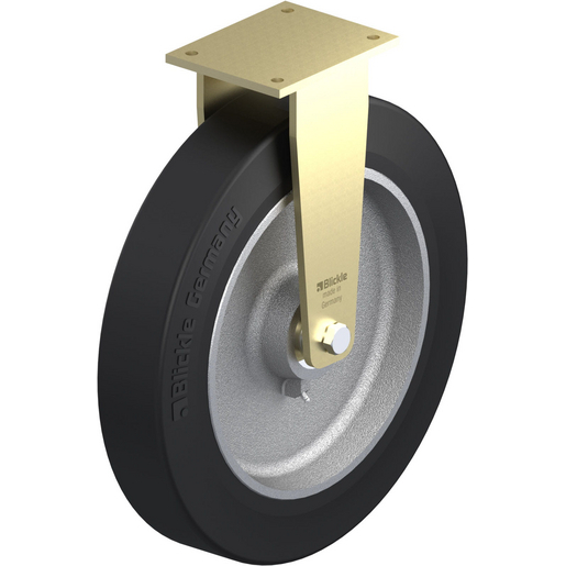 Roulette pivotante en tôle d’acier avec platine à visser, avec blocage ...