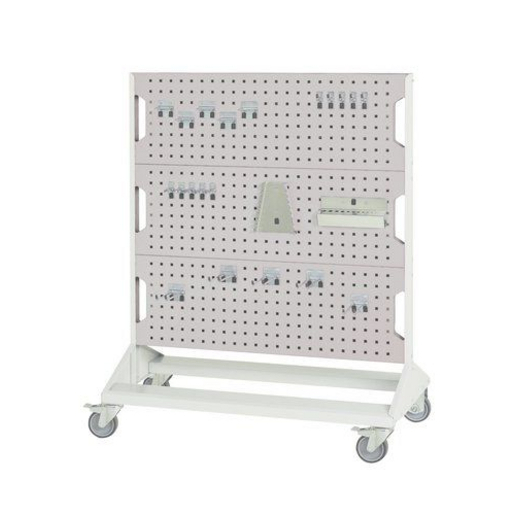 perfo panel trolley double sided & hooks with 6 panels, 40 piece hook ...