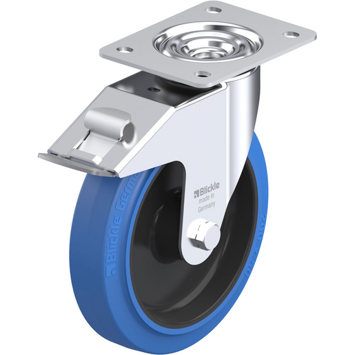 Roulette pivotante en tôle d’acier avec platine à visser, hautes ...