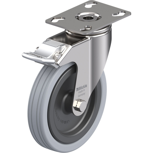 Roulette pivotante en acier inox, version fortes charges avec platine à ...