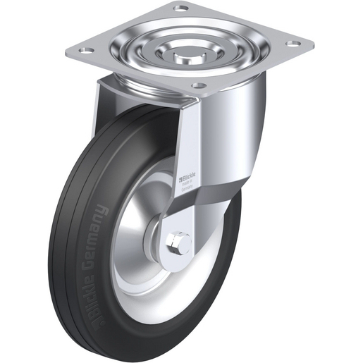 Roulette pivotante en tôle d’acier, version mi-lourde, avec platine à ...