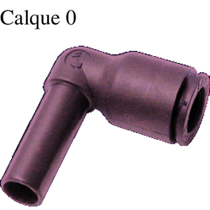 Raccord enfichable coudé, ISO 14743, polymère technique/acier ...