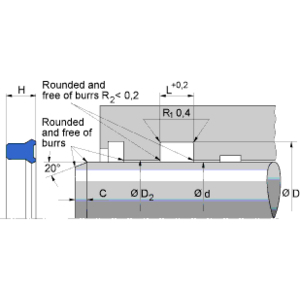 Joint Freudenberg Sealing Technologies - réf. KI310 60 X 68 X 8 X 4 94 AU 925 - Rubix