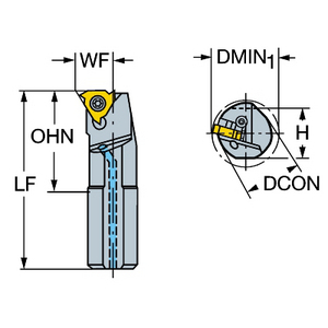 barre acier à meplat pour CoroThread- Intérieur -Taille 16 Sandvik ...