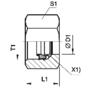 Funktionsmutter EO2 Parker Hannifin - ref. FM12LCF - RUBIX Deutschland
