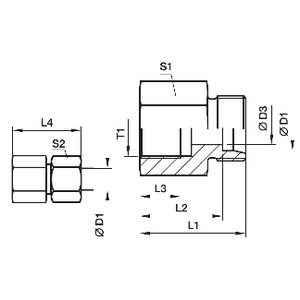 Joint femelle BSPP cylindrique série légère DN 15, filetage de gaz 1/2 ...