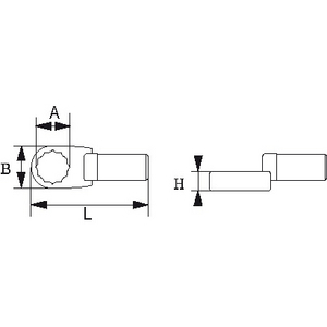 Embout Dyna Rectangulaire Oeil Deporte 17 Mm SAM - réf. DEC-14 - Rubix
